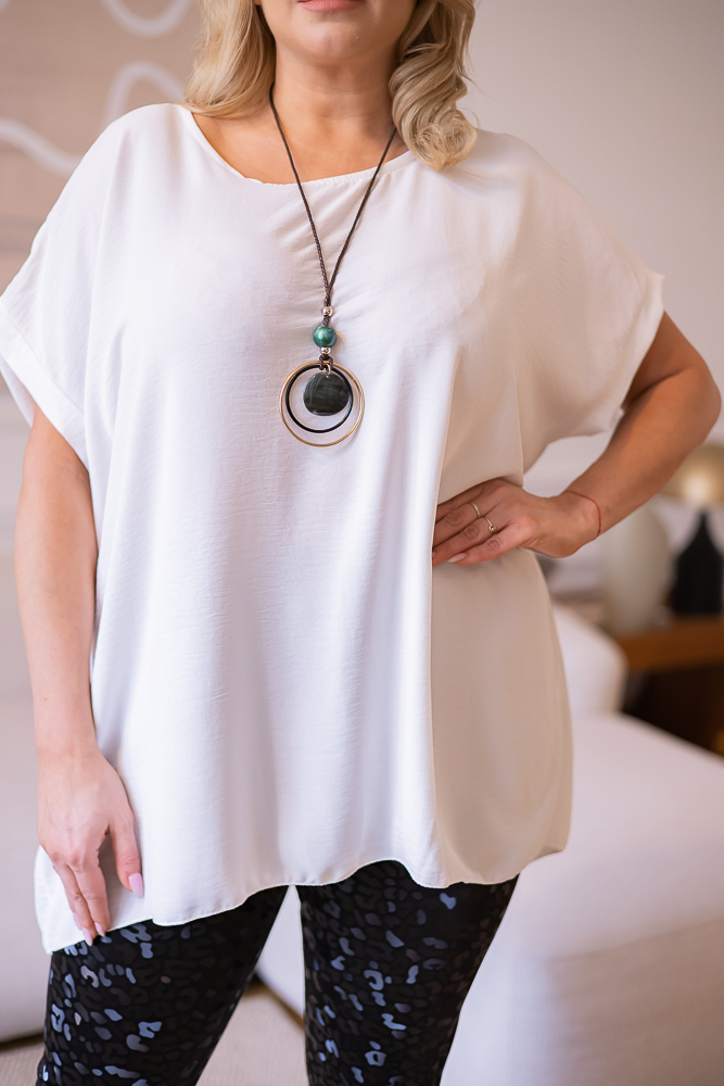 White Blouse with GERGI Pendant white | Women's Clothing \ Tunics ...