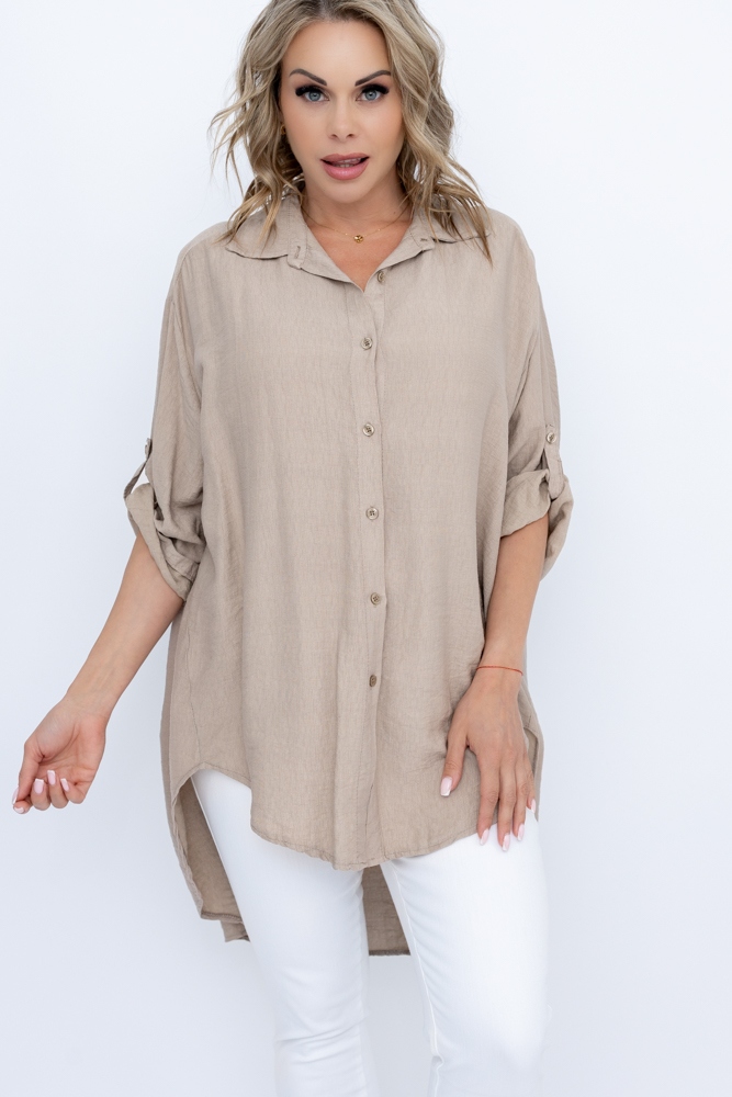 Ciemnobeżowa Koszula TERIEN Koszule TONO