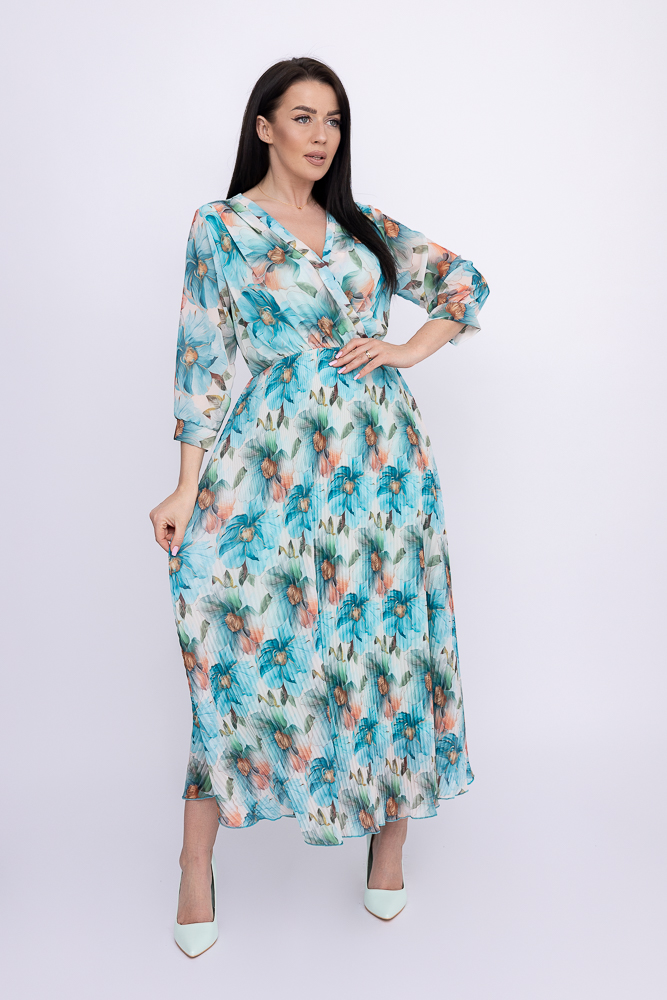 KEMELI Pleated Dress Pattern 6 blue || multicolor | Dresses \ Dresses ...