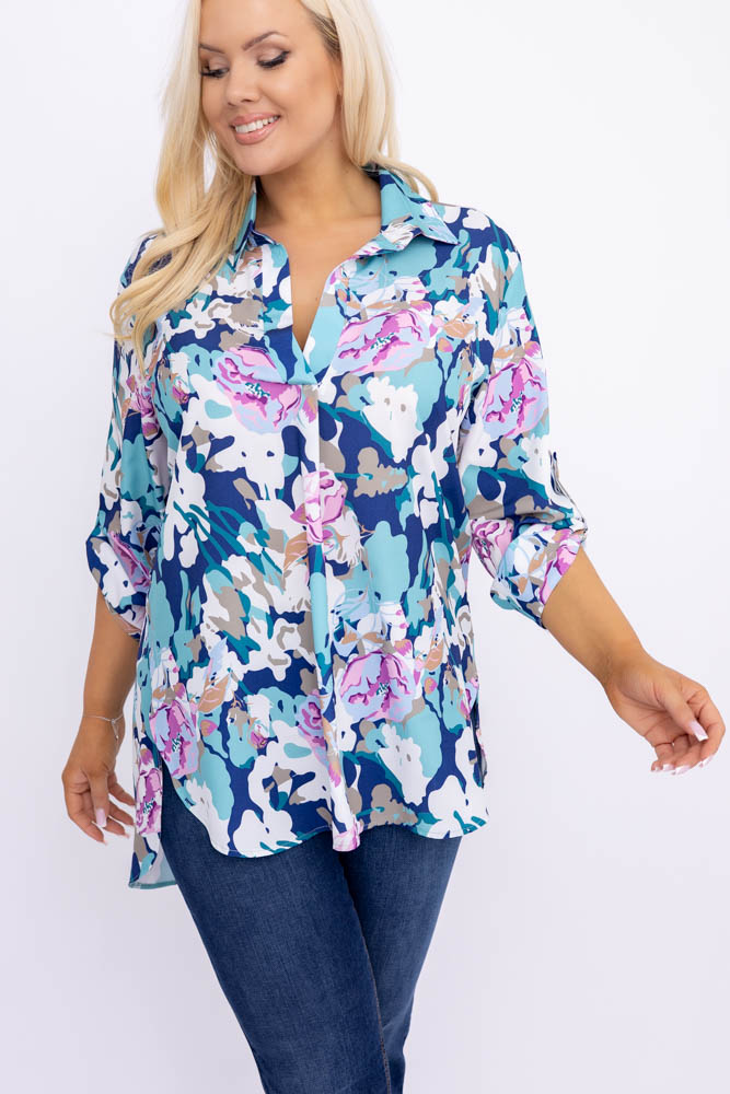 HANZI Shirt Pattern 8 blue || multicolor | Women's clothing \ Women's ...