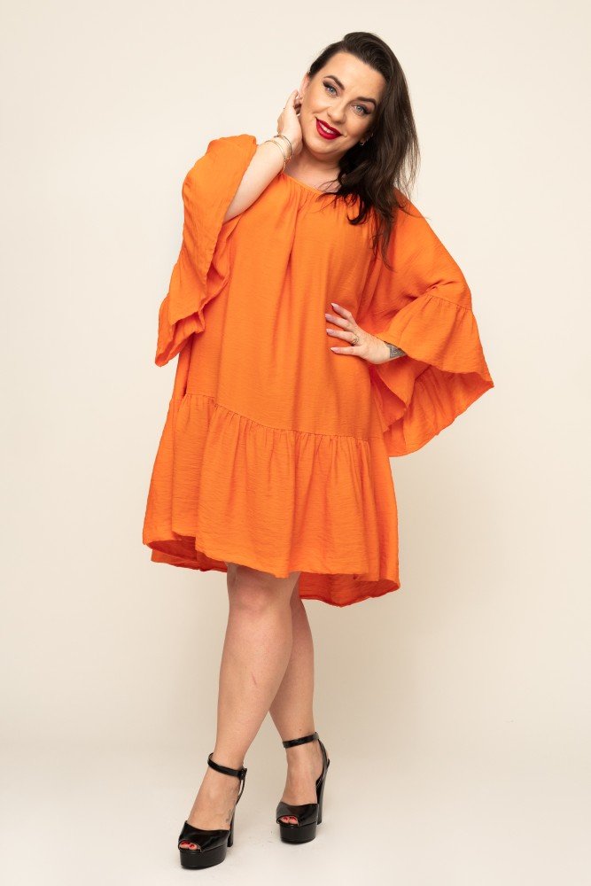 Pomarańczowa Tunika z falbanami SINDI Tuniki TONO