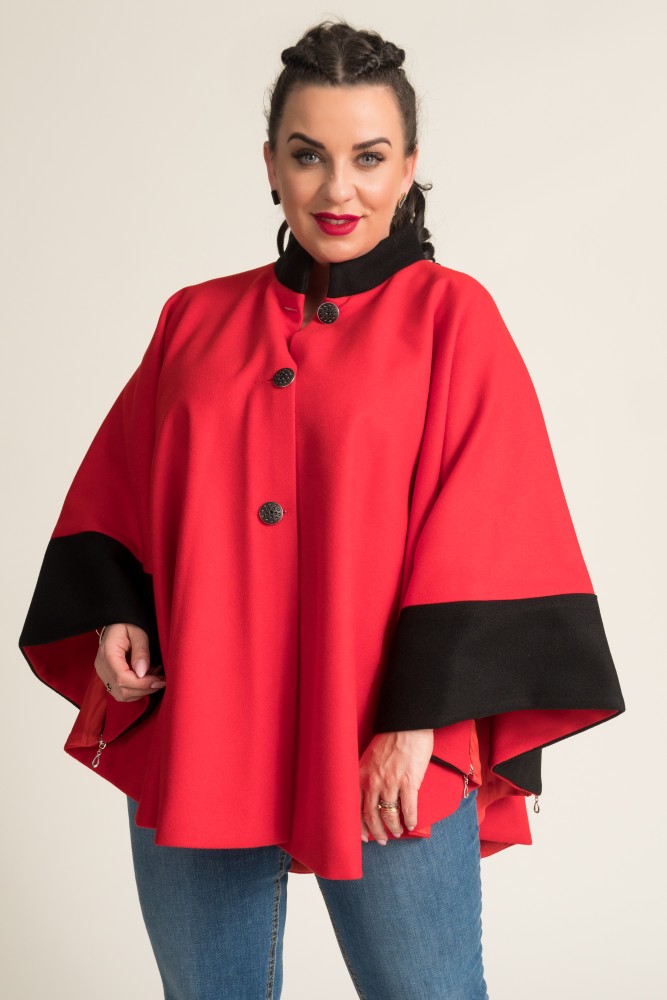 Red Poncho ASTRELLO red | Women's clothing \ Outerwear \ Ponchos ...