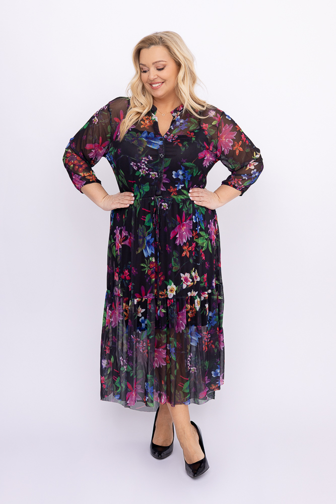 AMY Mesh Dress Pattern 14 multicolor || czarny | Dresses \ Dresses for ...